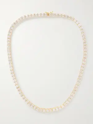 ROXANNE ASSOULIN Gia Cushion-cut Cubic Zirconia Necklace - Gold