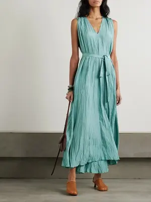 JOSEPH Martini Belted Silk-habotai Midi Dress