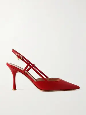 GIANVITO ROSSI Ascent 85 Leather Slingback Pumps - Red