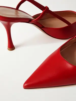 GIANVITO ROSSI Ascent 85 Leather Slingback Pumps - Red