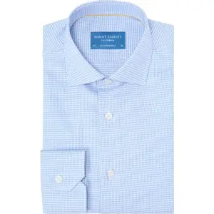 Robert Talbott Reynolds Mini Check Shirt In Contemporary Fit - Blue