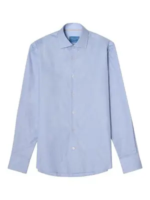 Robert Talbott Reynolds Mini Check Shirt In Contemporary Fit - Blue