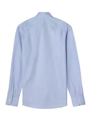 Robert Talbott Reynolds Mini Check Shirt In Contemporary Fit - Blue