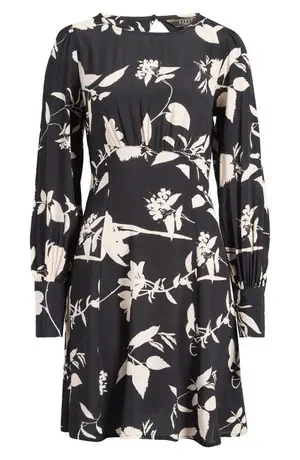 LIPSY Floral Print Long Sleeve Minidress