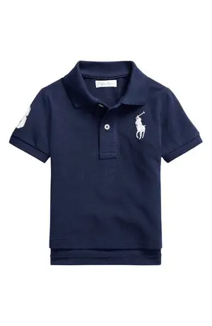 Ralph Lauren Mesh Sleeve Cotton Polo - Refined Navy
