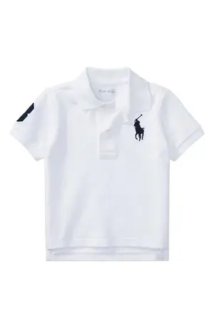Ralph Lauren Mesh Sleeve Cotton Polo - White
