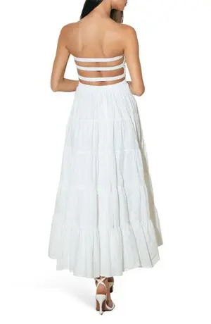 FREEMARKET Strapless Tiered Maxi Dress