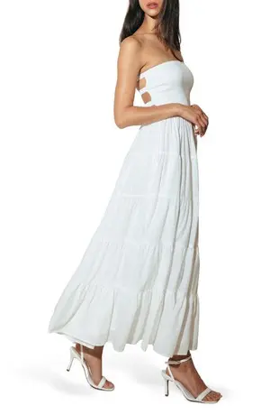 FREEMARKET Strapless Tiered Maxi Dress