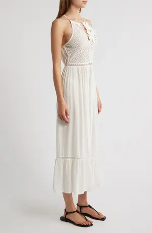 LIPSY Crochet Ruffle Hem Maxi Dress