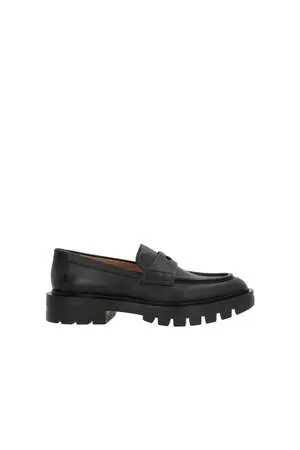 Santoni Smooth Leather Loafer - Black