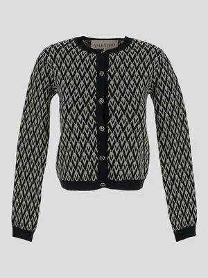 Valentino Garavani Patterned Intarsia Knit Sweater - Crema/nero