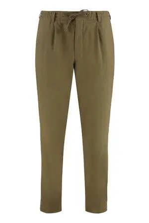 BOSS Linen Blend Trousers - Green