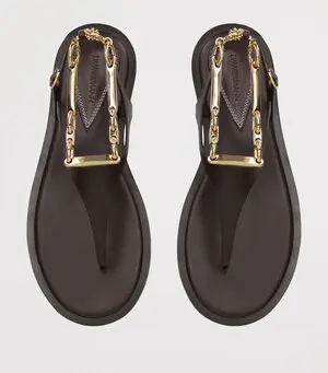 Zimmermann Leather Thong Sandals - Brown