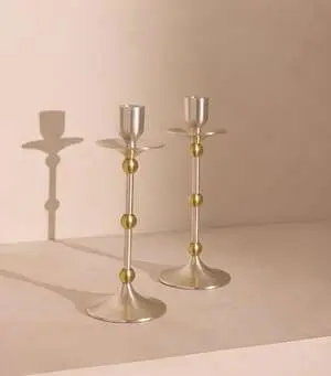 SOHO HOME Medium -plated Cilia Candlestick Holder