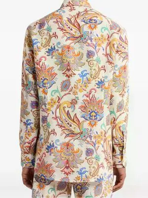 Etro Paisley-print Linen Shirt - Neutrals