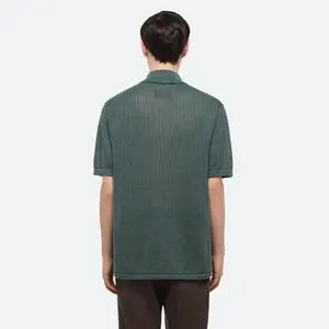 Helmut Lang Zip Polo - Blue Green