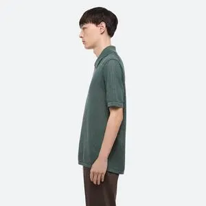 Helmut Lang Zip Polo - Blue Green