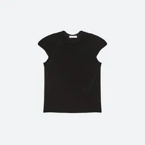 Helmut Lang Cropped Twisted Tee - Black