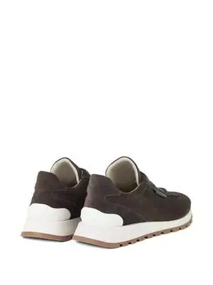 Brunello Cucinelli Suede Lace Up Sneakers - Brown