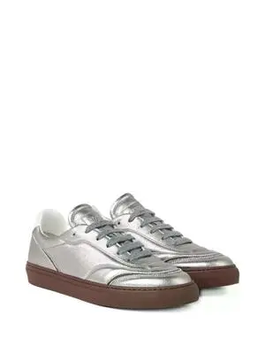 Brunello Cucinelli Lamé-effect Leather Sneakers