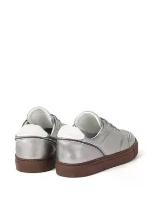 Brunello Cucinelli Lamé-effect Leather Sneakers