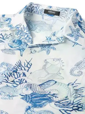 Versace Coral Theatre Cotton Shirt
