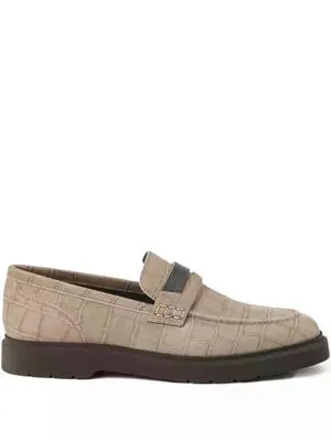 Brunello Cucinelli Leather Loafers - Neutrals