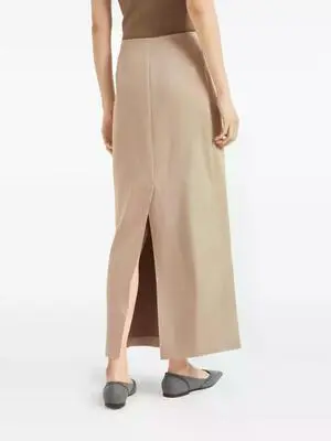 Brunello Cucinelli High-waist Midi Skirt - Neutrals