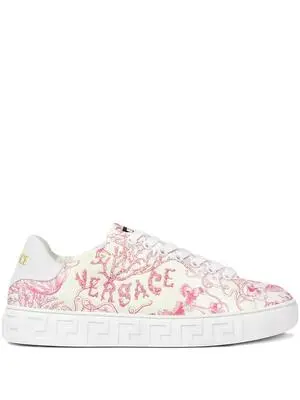 Versace Underwater Barocco Greca Sneakers - White