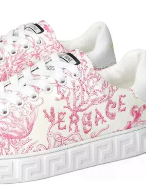 Versace Underwater Barocco Greca Sneakers - White