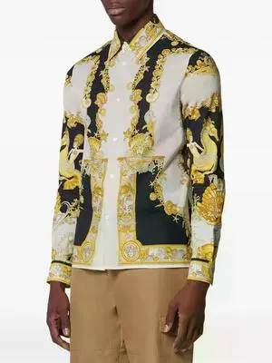 Versace Coral Theatre Cotton Shirt - Black