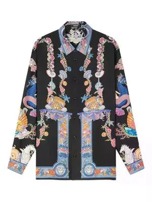 Versace Coral Theatre Silk Shirt - Black