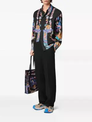 Versace Coral Theatre Silk Shirt - Black