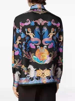 Versace Coral Theatre Silk Shirt - Black