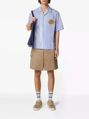 Versace Dive In Crest Striped Shirt
