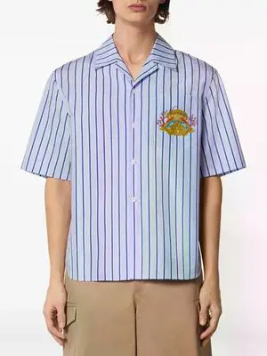 Versace Dive In Crest Striped Shirt