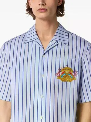 Versace Dive In Crest Striped Shirt