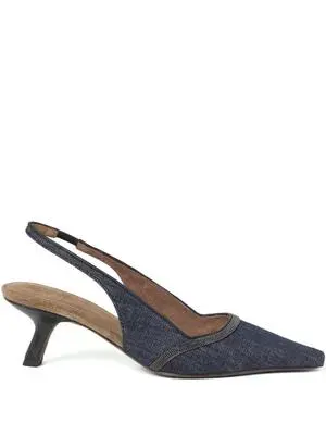 Brunello Cucinelli Leather Slingback Pumps