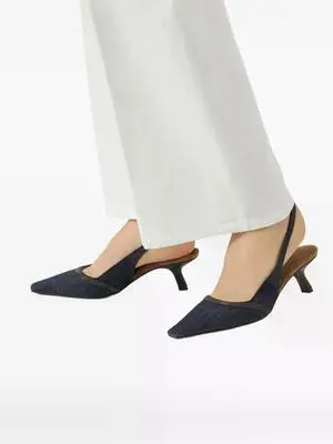 Brunello Cucinelli Leather Slingback Pumps