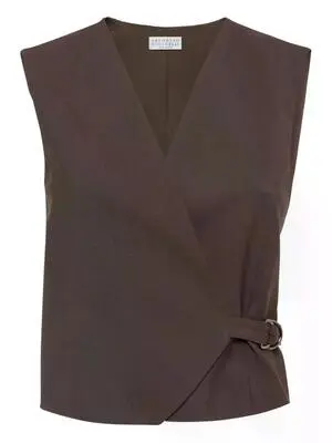 Brunello Cucinelli V-neck Waistcoat - Brown