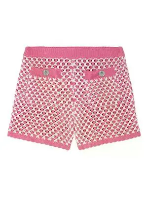 Versace Crochet Knit Shorts - Pink