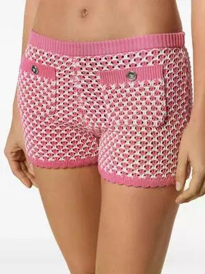 Versace Crochet Knit Shorts - Pink