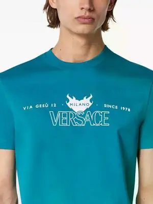 Versace Logo-print T-shirt - Blue