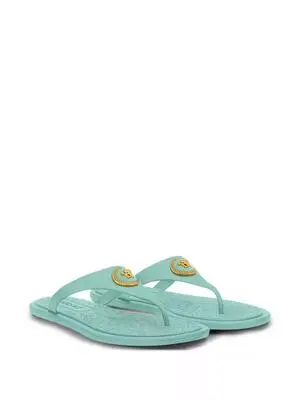 Versace Alia Embellished Flip-flops - Green