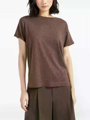 Brunello Cucinelli Round Neck T-shirt - Brown