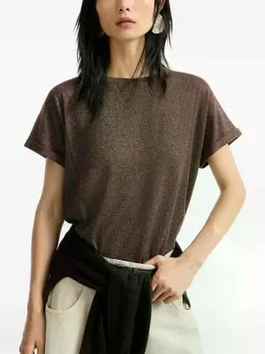 Brunello Cucinelli Round Neck T-shirt - Brown
