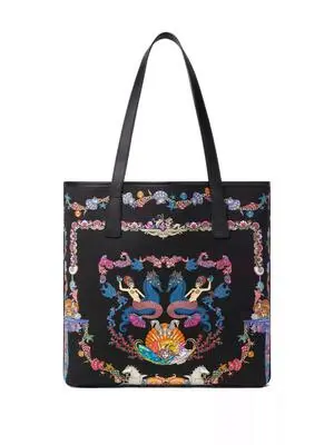 Versace Coral Theatre La Medusa Canvas Tote Bag - Black