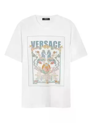 Versace Coral Theatre Postcard T-shirt - White