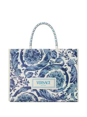 Versace Large Barocco Athena Tote Bag - Blue
