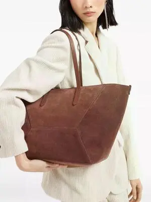 Brunello Cucinelli Suede Tote Bag - Red
